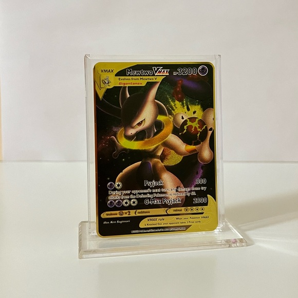 Pokemon | Other | Pokemon Mewtwo Vmax Psyjack Metal Gold Card ...